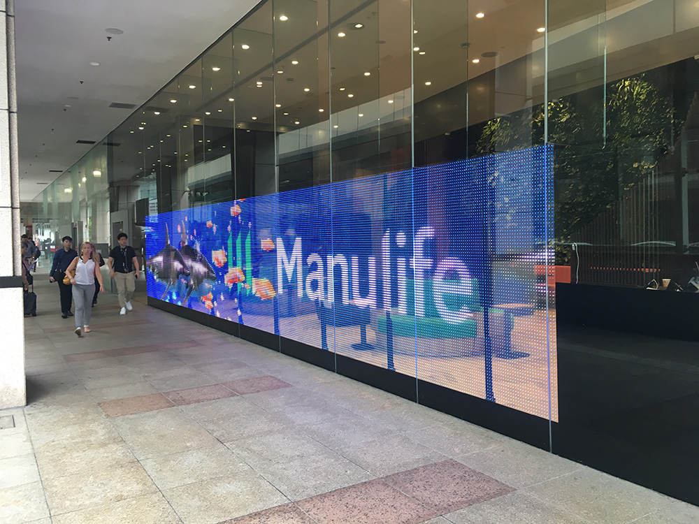 LG Unveils Its First Color Transparent LED Film at Manulife Tower - NXT ...