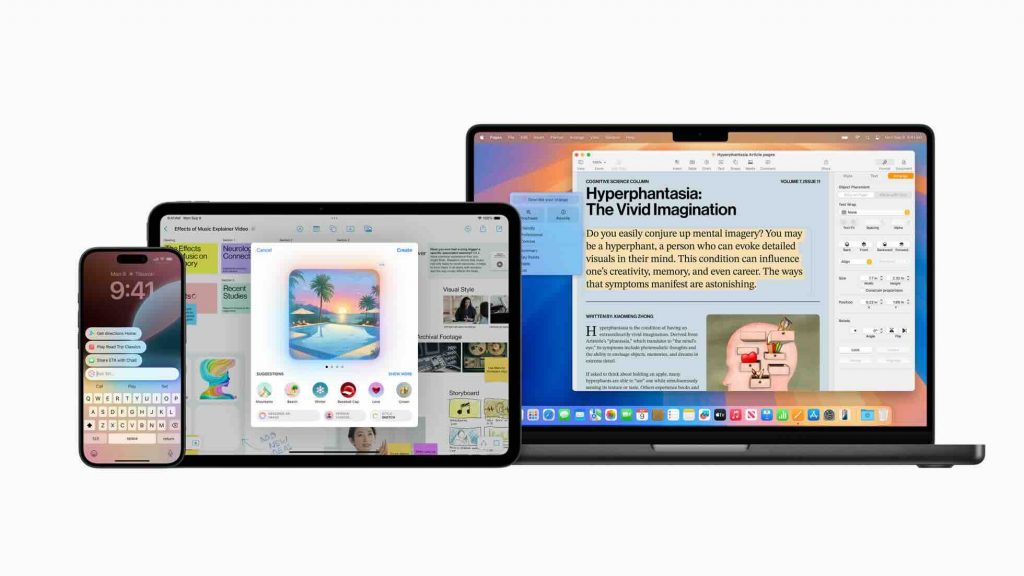Apple Intelligence Comes to iPhone, iPad, and Mac Starting Next Month